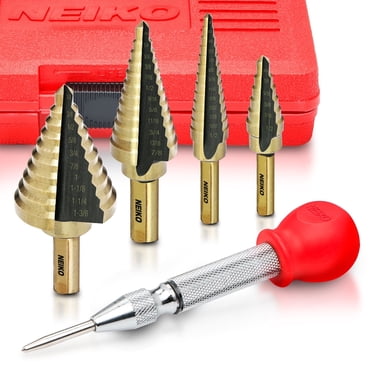 Yougfin Step Drill Bit Set-5 Pcs HSS Titanium Coated Step Drill Bits ...