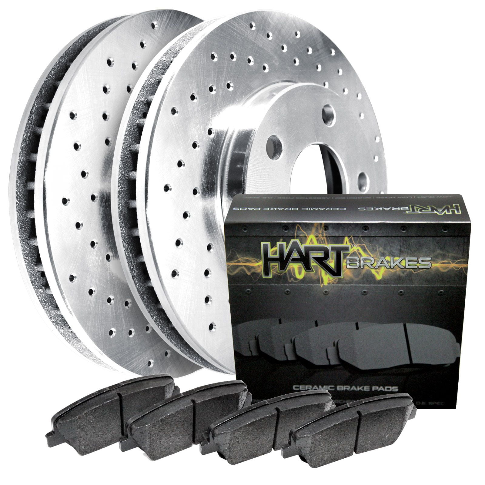 Hart Brakes Rear Brakes and Rotors Kit |Rear Brake Pads| Brake Rotors ...