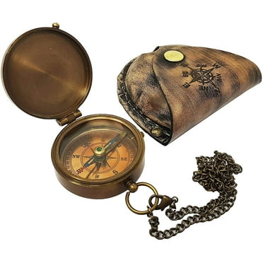 Antique Vintage Brass Pocket Compass Brass Nautical Compass Marine ...