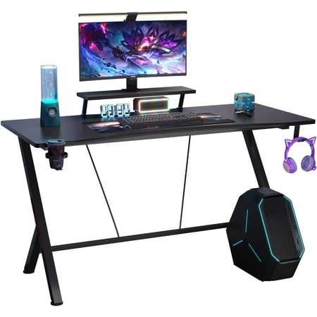 Gaming Desk 45 Inch Computer Desk, Home Office Desk with Monitor Stand ...