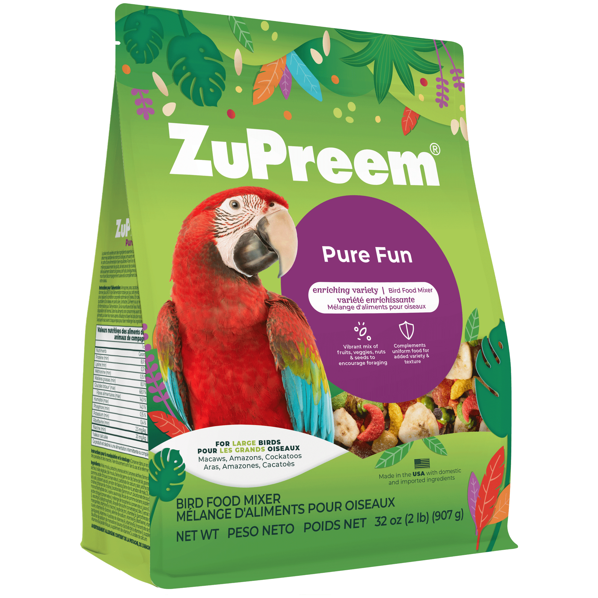Click here for Zupreem Pure Fun Bird Food For Large Birds 907g Re... prices