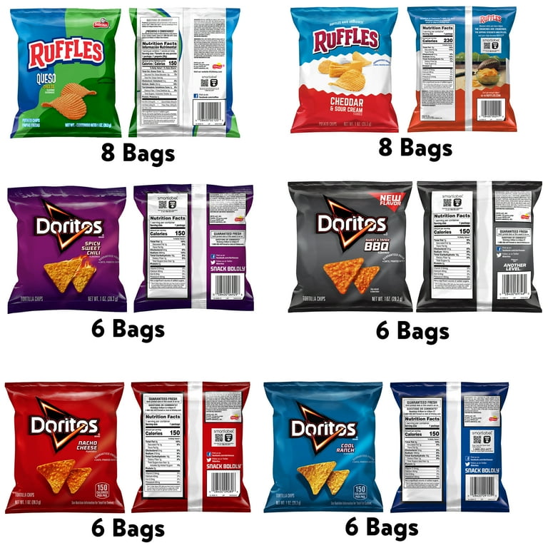 Frito-Lay Ruffles And Doritos Bold Variety Pack, Ounce, 54% OFF