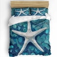 Abstract Starfish Queen Duvet Cover Set, Retro Watercolor Yellow ...