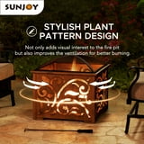 Sunjoy 26 Inch Fire Pit for Outside, Outdoor Wood Burning Firepit with ...