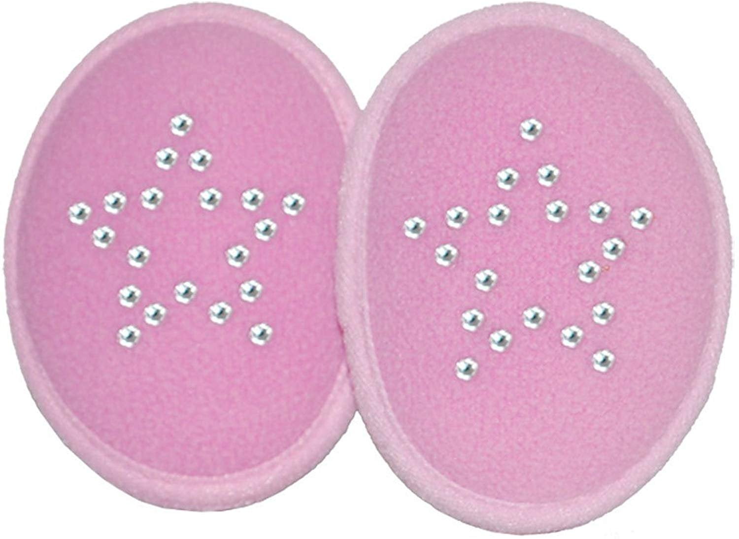 Ear Mitts Bandless Ear Muffs, Pink Fleece &Austria precision-cut ...