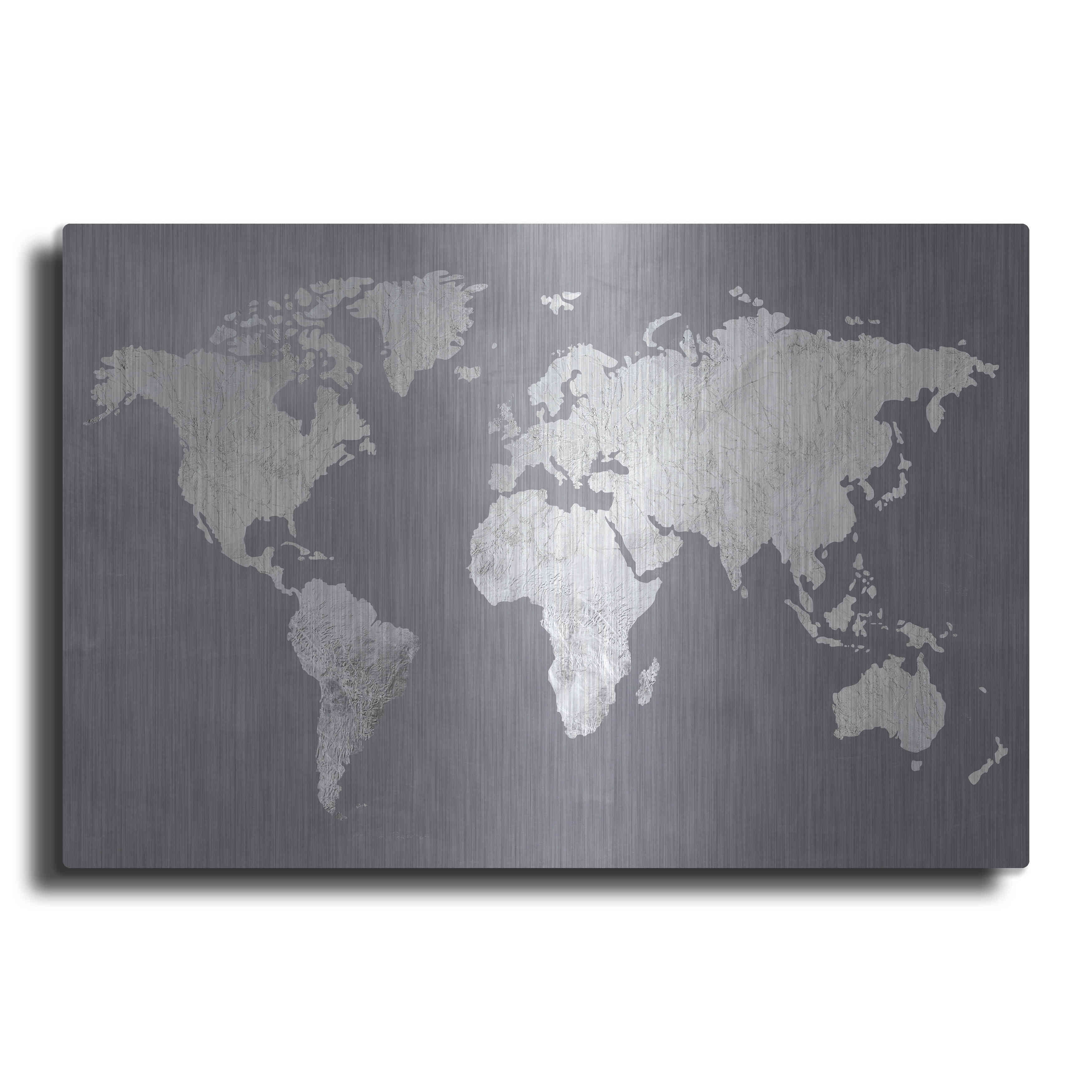 Luxe Metal Art 'Silver World' by Design Fabrikken, Metal Wall Art, 16 ...