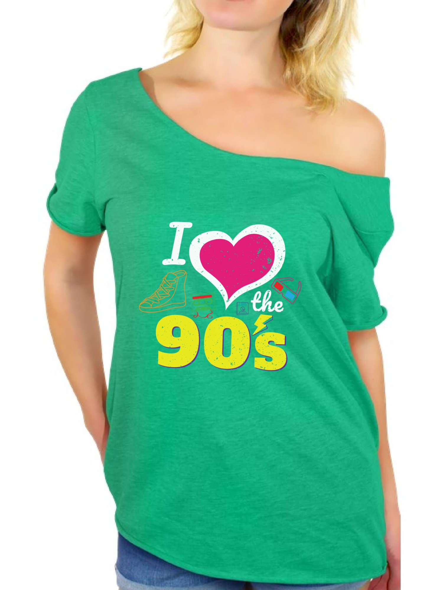 Awkward Styles I Love 90 s Off The Shoulder T Shirt For Women 90 s awkward-styles-i-love-90-s-off-the-shoulder-t-shirt-for-women-90-s