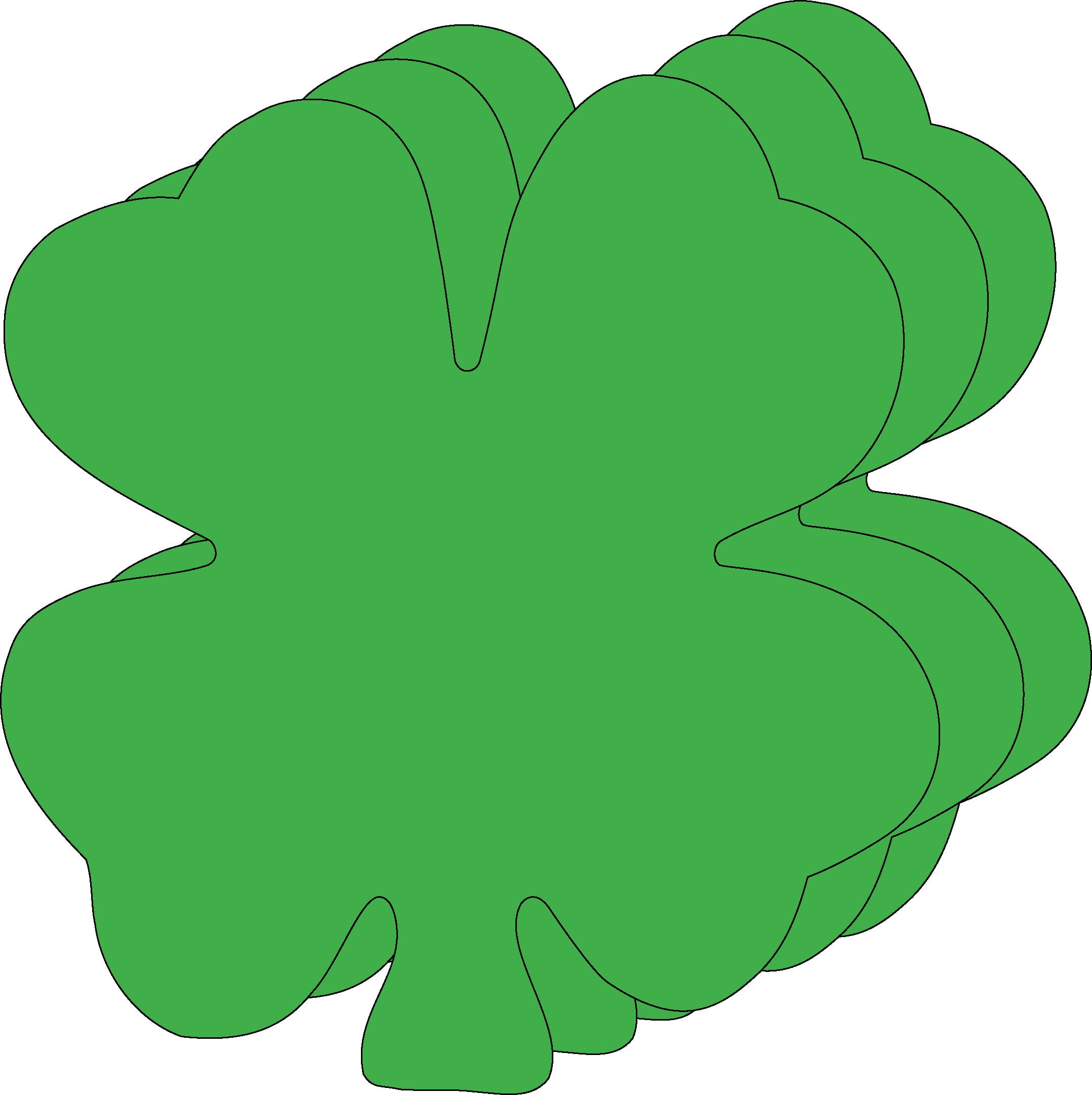 Four Leaf Clover Single Color Super Cut-Outs- 8” x 8” - Walmart.com