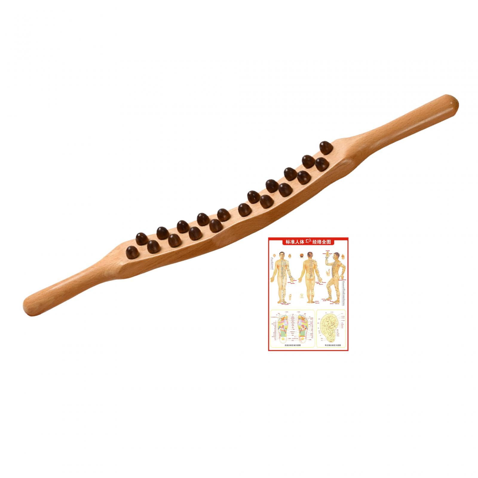 Gua Massage Tools Beech Wood With Poster Chart Acupoint Manual Muscle ...