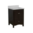 Abbey 24" Bathroom Vanity with Chocolate Cabinet and Carrara Marble Top ...