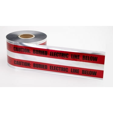 Presco U.S. Made Underground Detectable Tape: 6 in. x 1000 ft. (Red with Black "CAUTION BURIED ...
