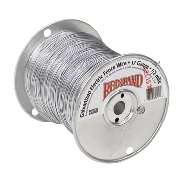 Red Brand Galvanized Electric Fence Wire, 1/4 mi, Dispensing Spool, 14 ...