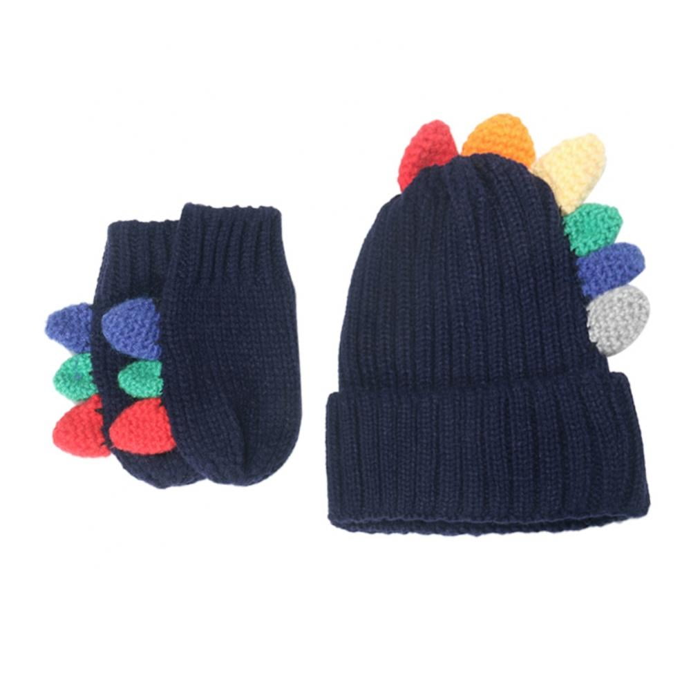 GYRATEDREAM Toddler Kids Winter Knit Beanie Hat Gloves Set, Cute Warm ...
