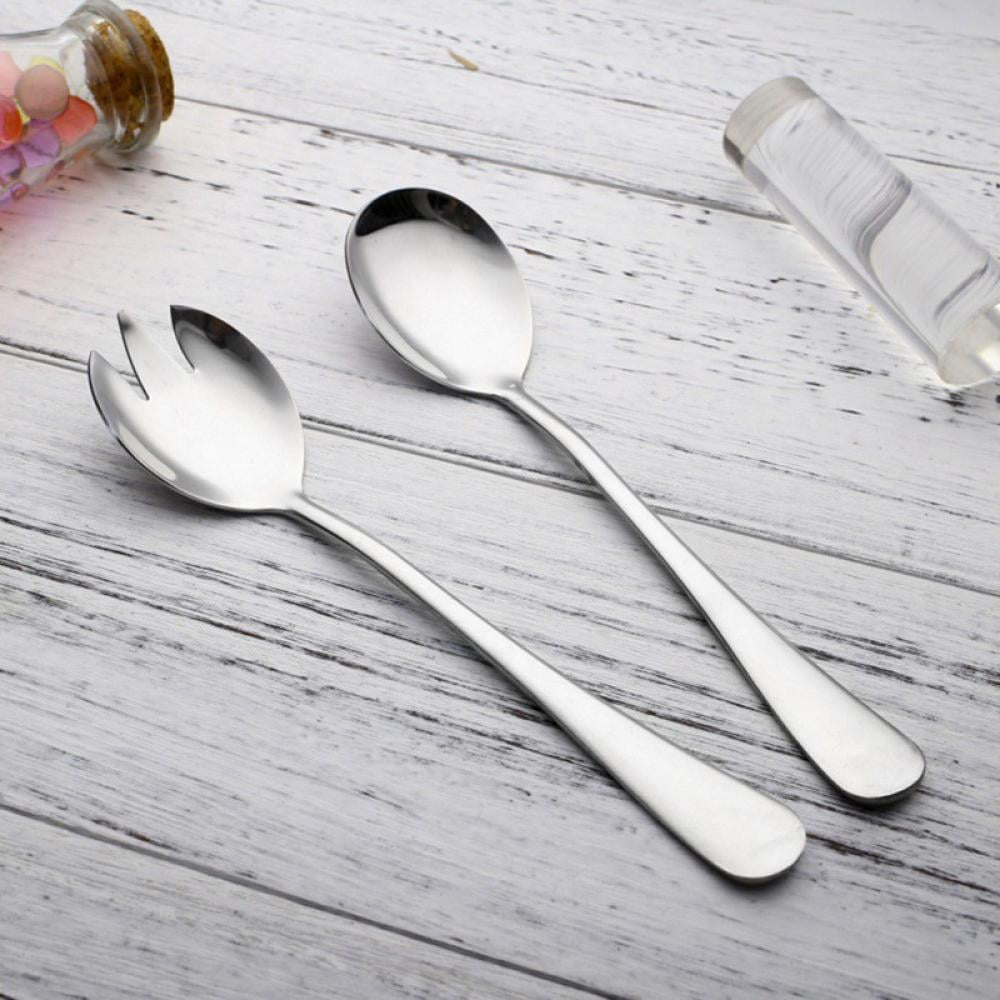 2Pcs/set Stainless Steel Spoon Fork Set Mini Cutlery Salad Western ...