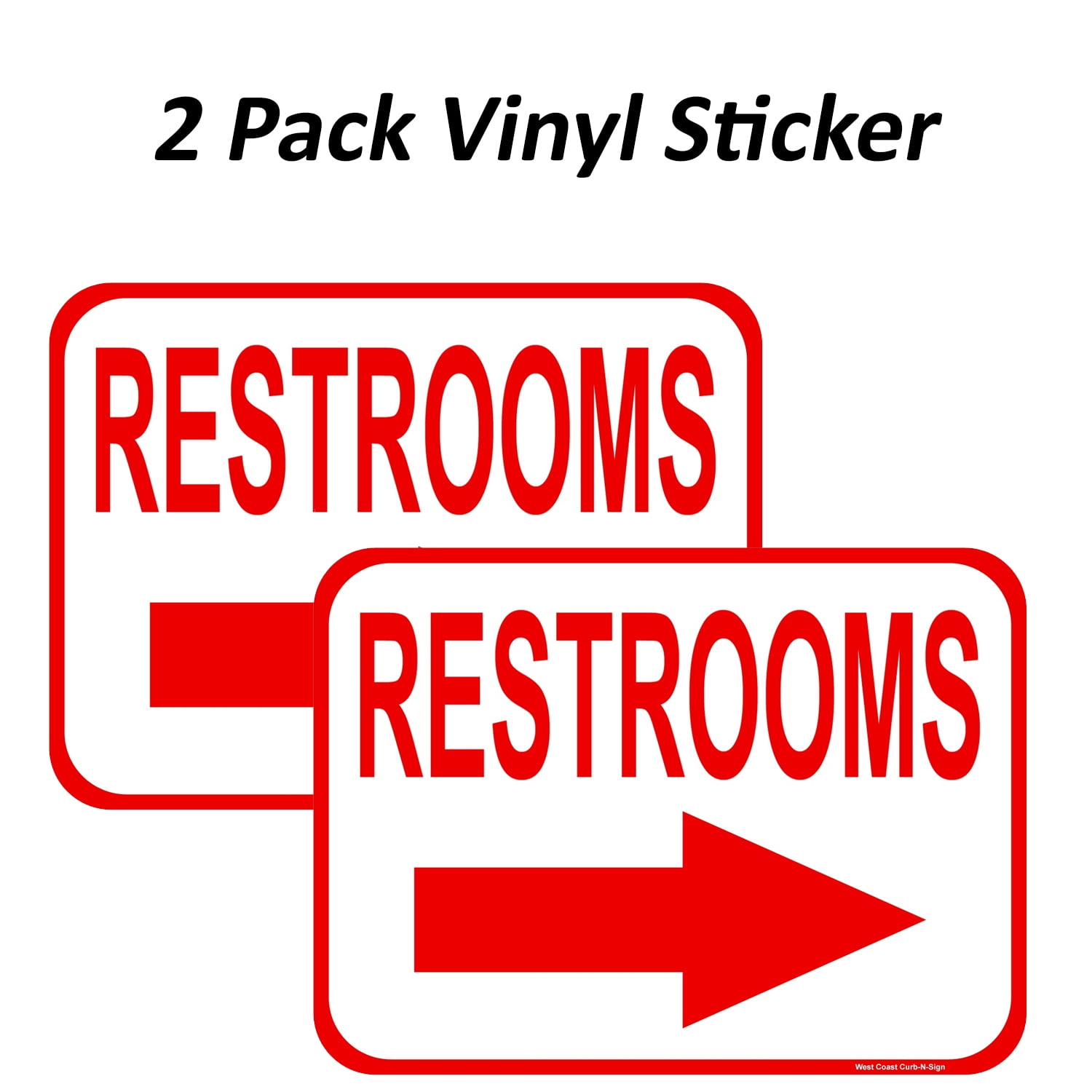 2 Pack Restroom Right Sign Stickers for Hotels, Office, Home, Public ...