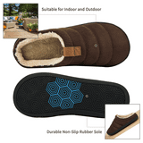 Needbo Men's Slippers Memory Foam Suede Plush Shearling Lined Slip On ...
