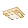 LED Ceiling Light Remote Dimming Wooden Square Ceiling Lamp Light ...