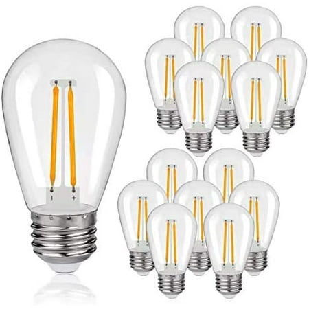 S14 LED Outdoor Waterproof Edison Light Bulbs 2W Equivalent 11W 2200K ...