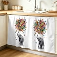 Abstract Elephant Cabinet Curtains for Kitchen 32"Wx55"L, Colored Cloud ...