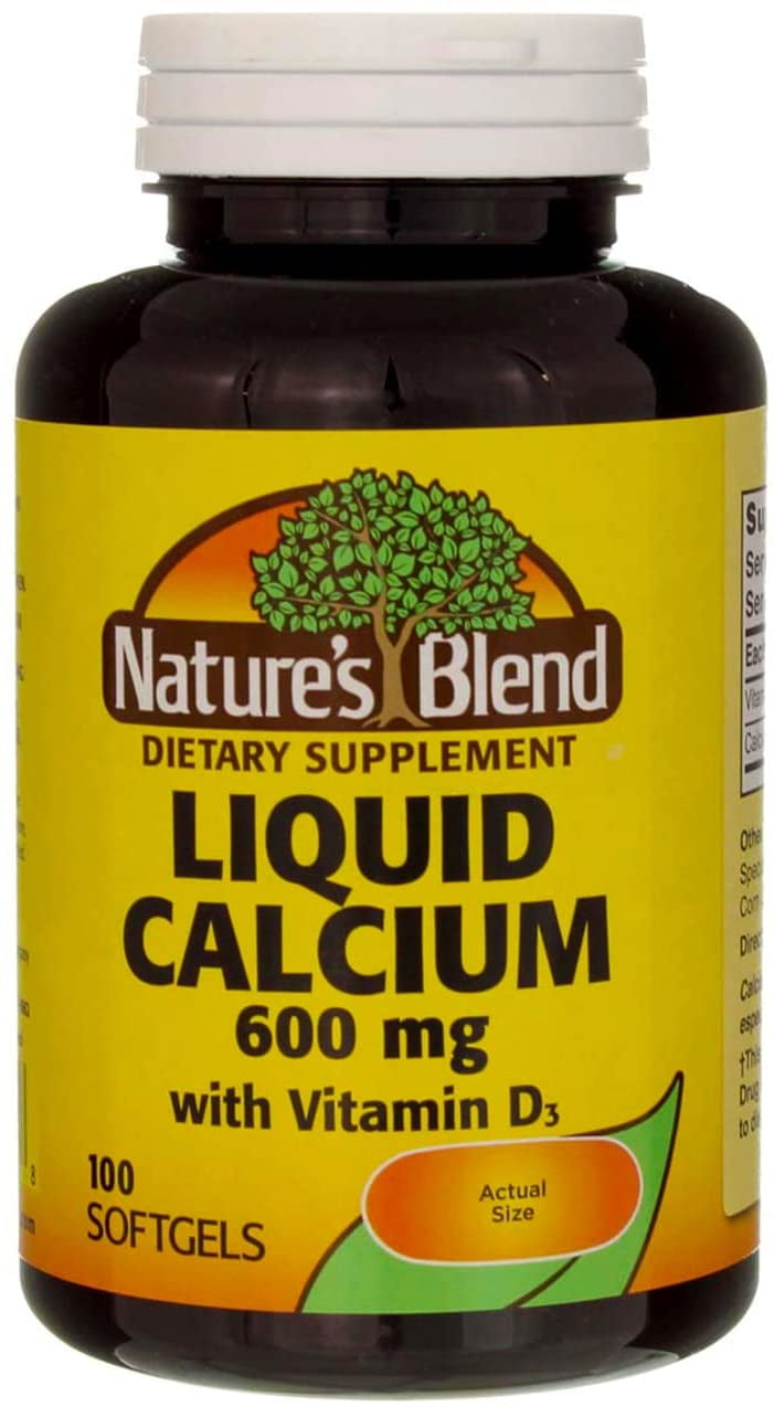 Nature's Blend Liquid Calcium with D3 100 Sgels - Walmart.com
