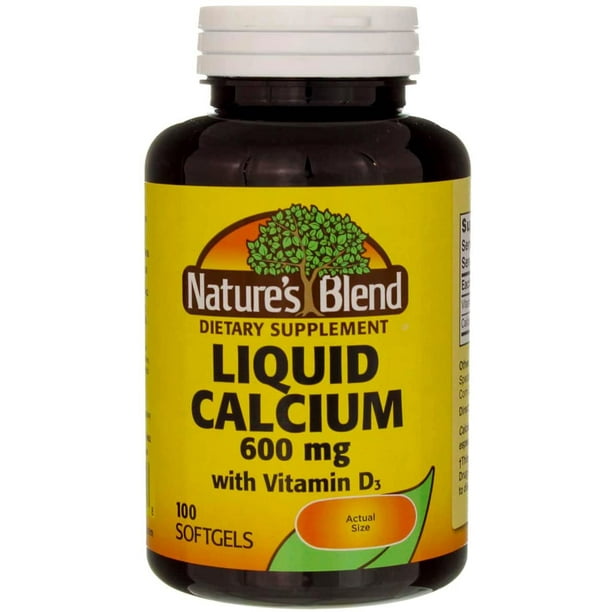 Nature's Blend Liquid Calcium with D3 100 Sgels - Walmart.com