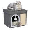 ZALALOVA Cat House for Indoor Cats, Foldable Cat Cube, Enclosed Cat Bed ...