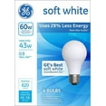 GE A19 43-Watt Dimmable Halogen Light Bulb, Soft White Finish, Medium ...