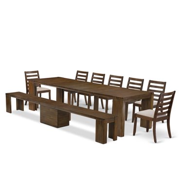 Luxe by East West Furniture 13 Pieces Extendable Dining Set Includes a ...