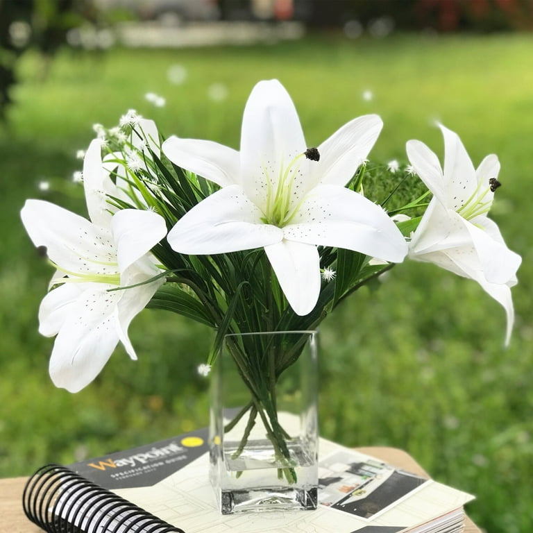 White Tiger Lily Flower Bouquet