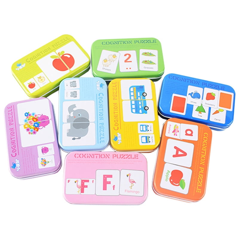 Baby Cognitive Puzzle Cards Kids Montessori Educational Toys Matching ...