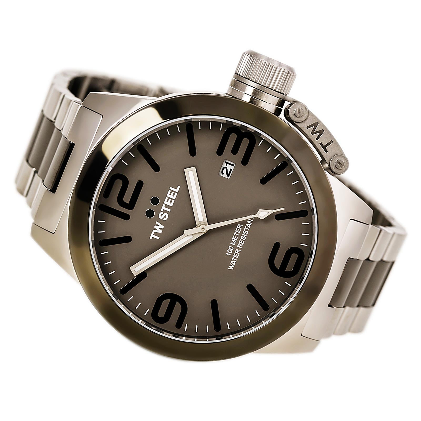 CB202 Men's Canteen Bracelet Grey Titanium Dial Two Tone Grey Titanium ...