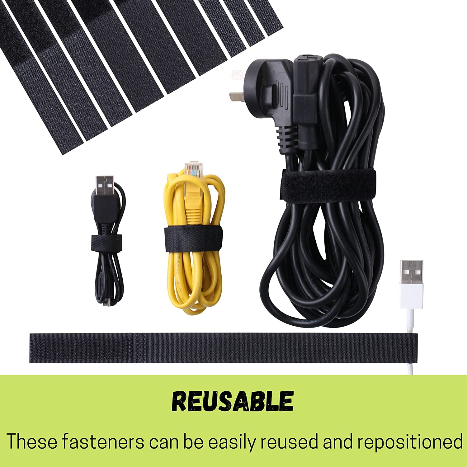 Bates- Cable Ties, 50 pcs (Black), Assorted Sizes, Cable Straps ...