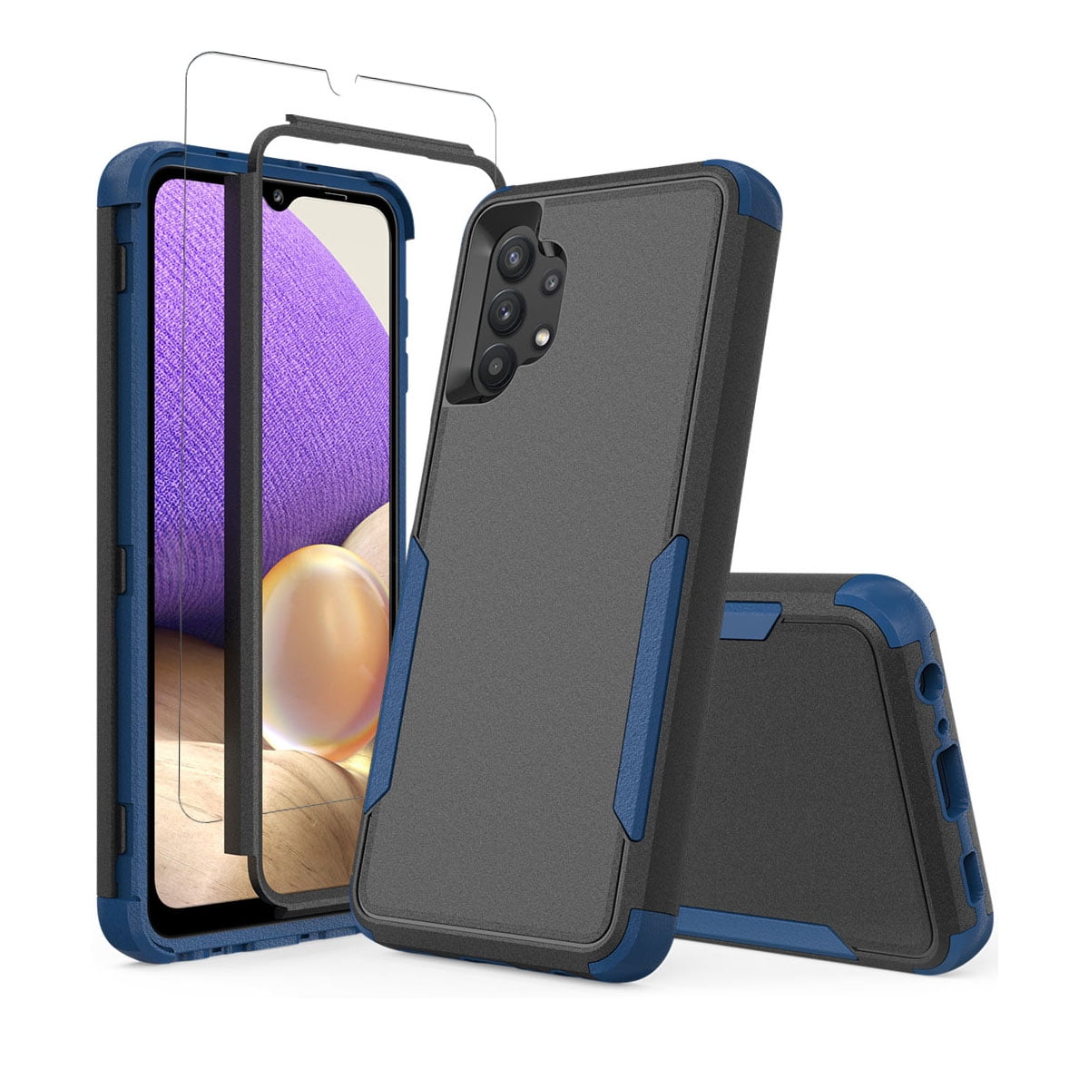 NIFFPD Samsung Galaxy A32 5G Case with Screen Protectors, Shockproof ...