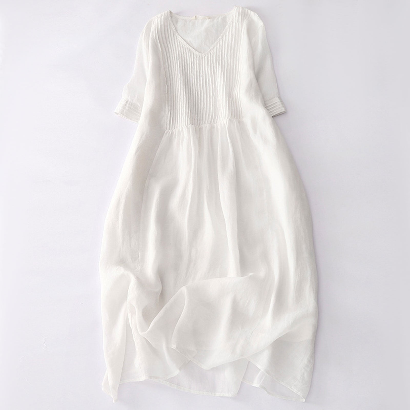 Click here for Fankiway Summer Womens Cotton Linen Solid Loose Sh... prices
