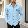 HBGVBA Men's Long Sleeve Button Down Shirts,Solid Color Button Front ...