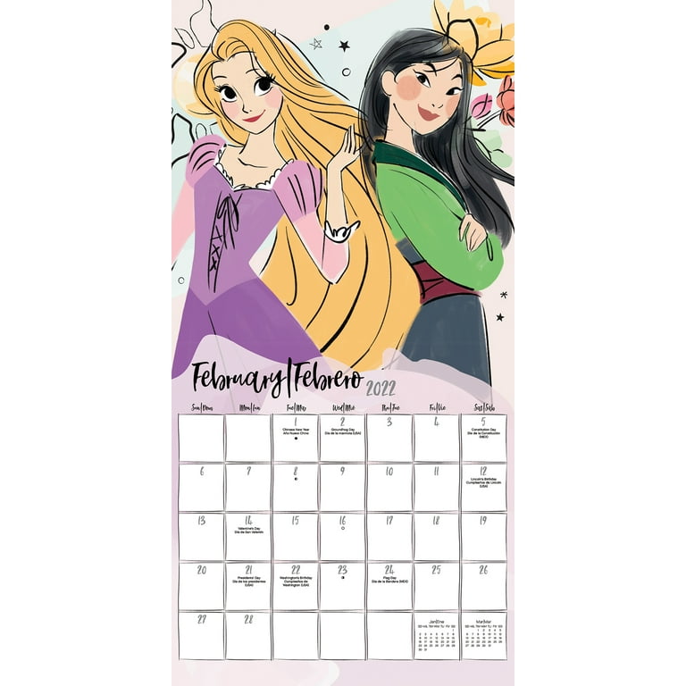 Disney Princess 2022 Calendar Printable