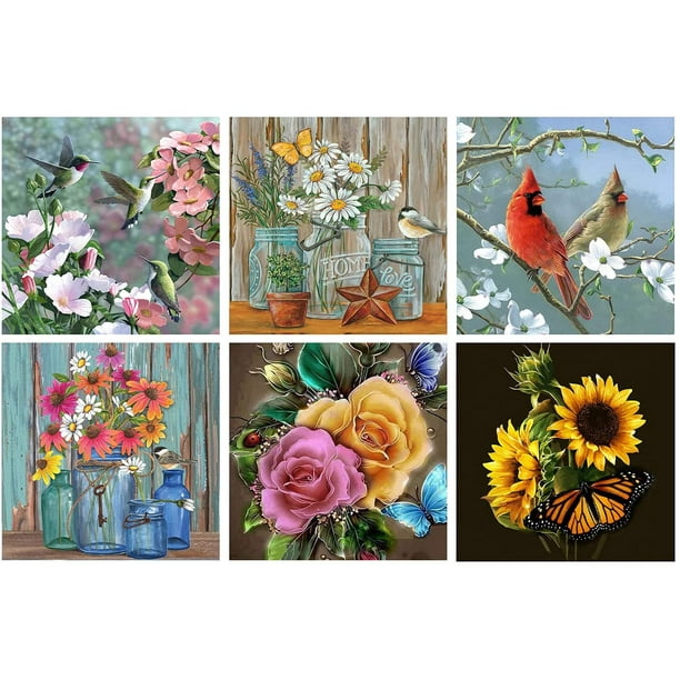 5D Diamond Painting Kits for Adults - 6 Pack Paint with Diamonds Full ...