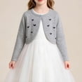 2-14 Years Girls Embroidered Knit Shrug Open Front Cropped Bolero ...