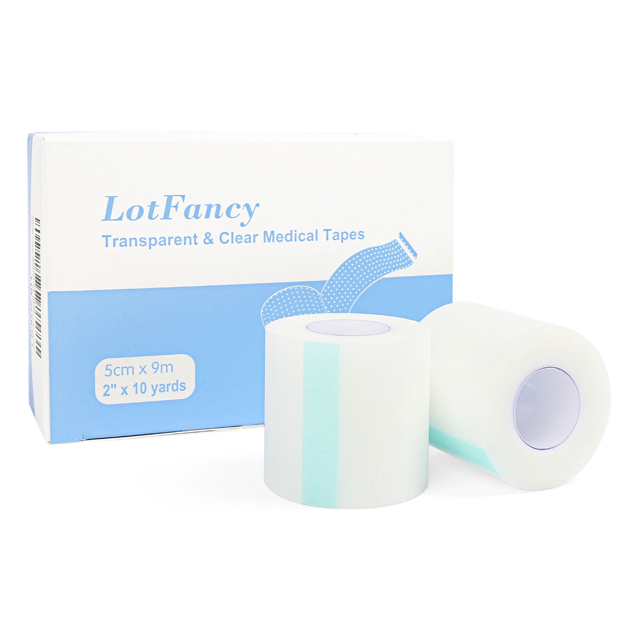 LotFancy Transparent Medical Tape, 6 Rolls 2 in x 10 Yards PE First Aid ...