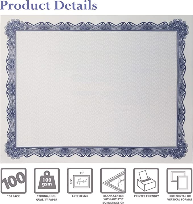 Blue Certificate Border