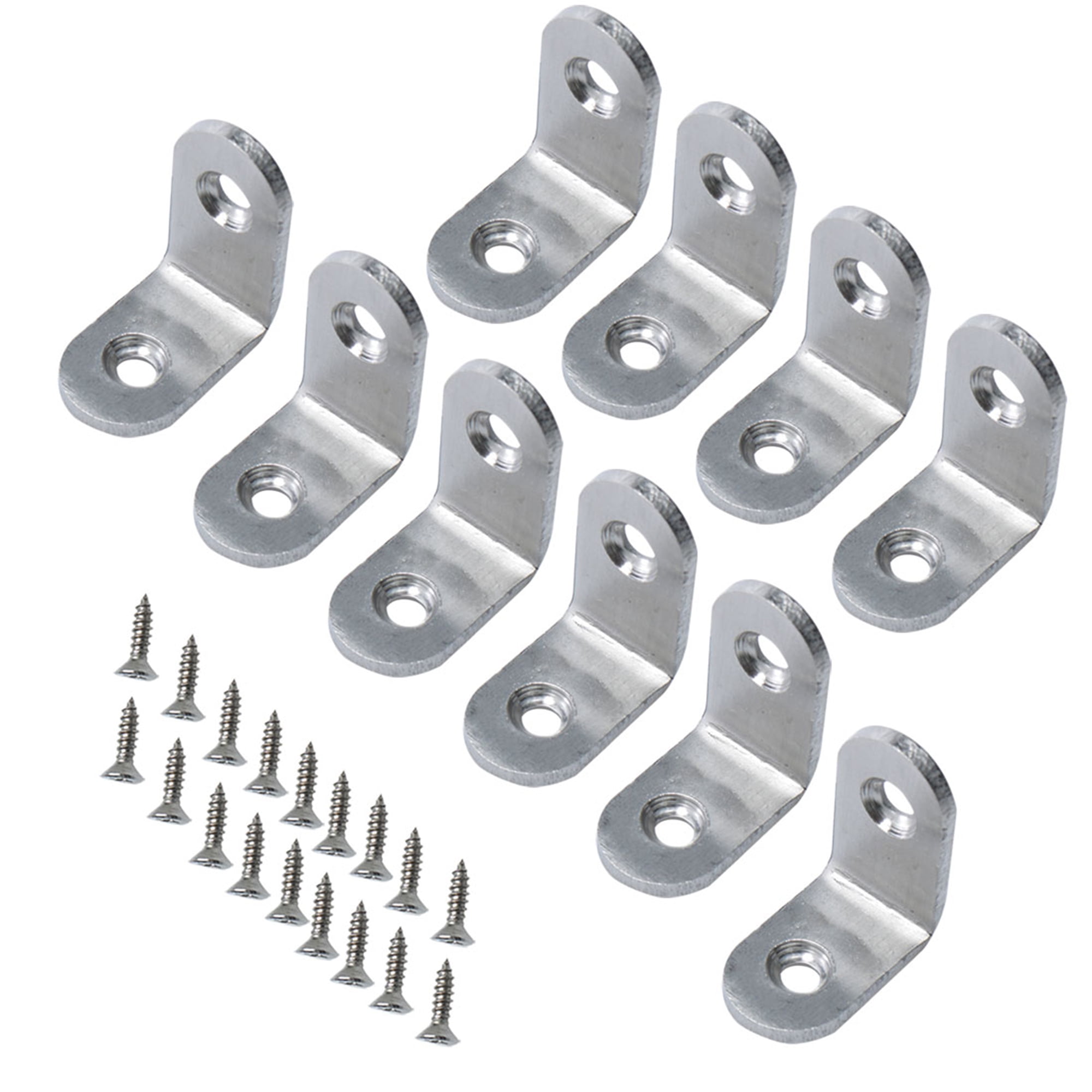 Uxcell 10 Piece 25 X 25mm Stainless Steel L Shaped Angle Brackets With
