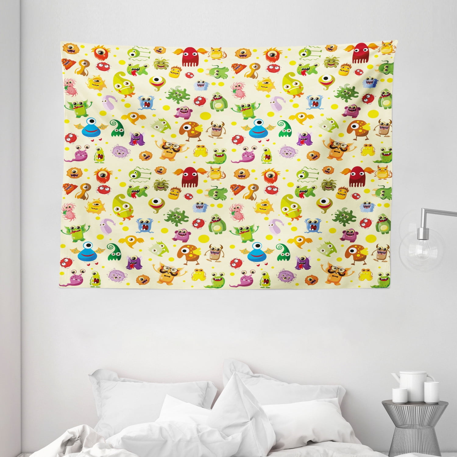 Kids Tapestry, Set of Drawings Different Cartoon Style Characters Cute ...