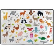 "Eric Carle Pink/Blue Alphabet Kids Area Rug for Learning & Play, Ideal ...