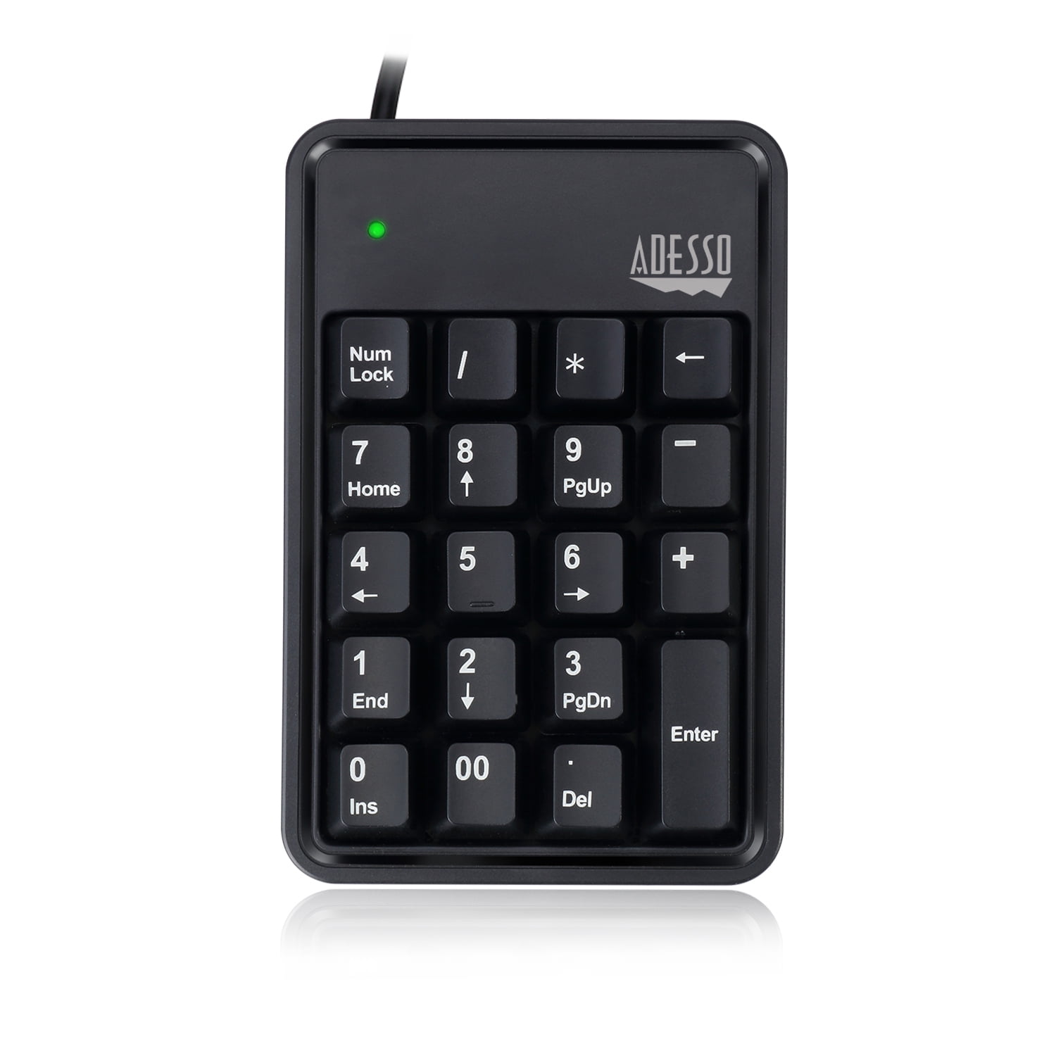 Adesso 19-Key Mechanical Keypad with 3-Port USB Hub - Walmart.com