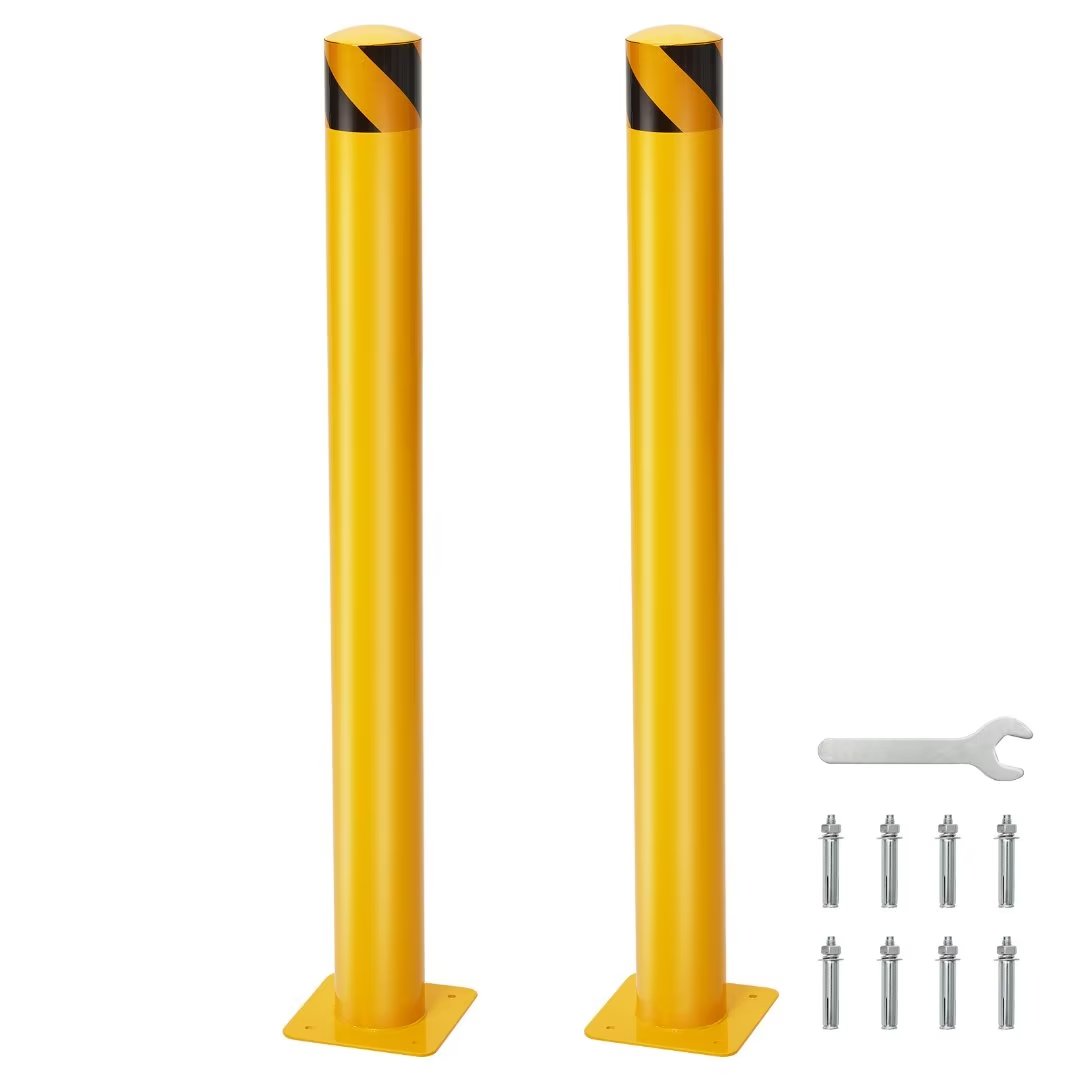 Safety Bollard, 36" x 4.5" Steel Bollard Post with 8 Anchor Bolts for ...