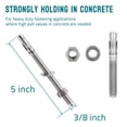 3/8" x 5 Inch Wedge Anchor, Stainless Steel Concrete Anchors, Heavy ...