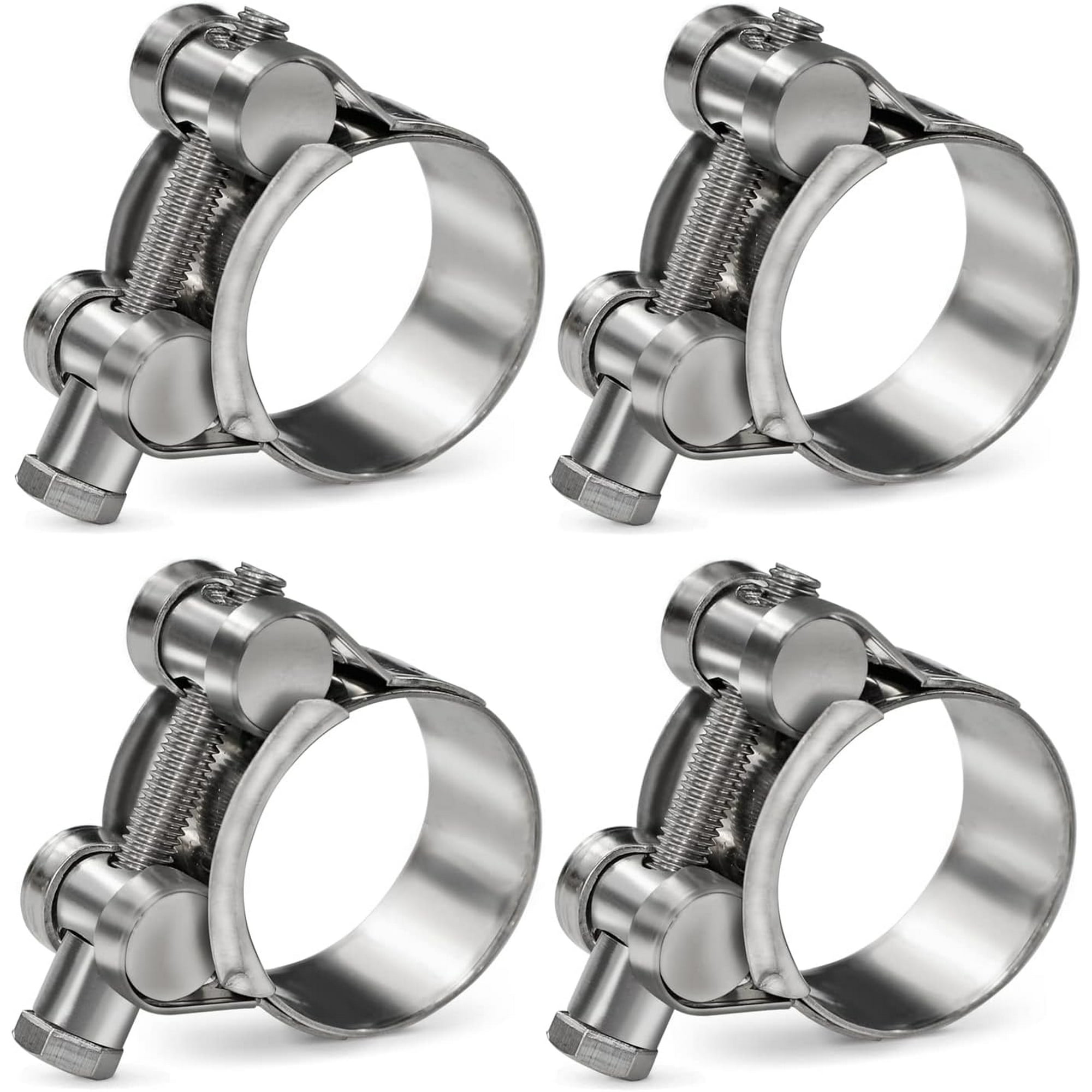 ORUYROP 4 Pack 304 Stainless Steel T Bolt Hose Clamps Working Range 23mm 25mm for 1 Inch Hose ID Heavy Duty Hose Clamps Pack of 4 Walmart