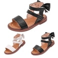 AUDeals Toddler Girls Open Toe Sandals with Bow Back Detail Non Slip ...