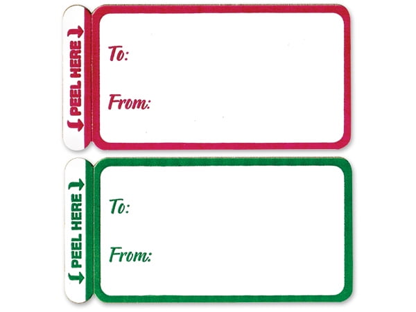 Red & Green Peel and Stick Gift Tag Labels - 100ct - Walmart.com