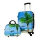 World Traveler Palm Tree Hardside 2-Piece Carry-on Spinner Luggage Set ...